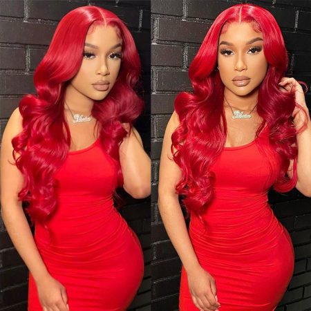 Body Wave Red Lace Front Human Hair Wigs | Celie Hair