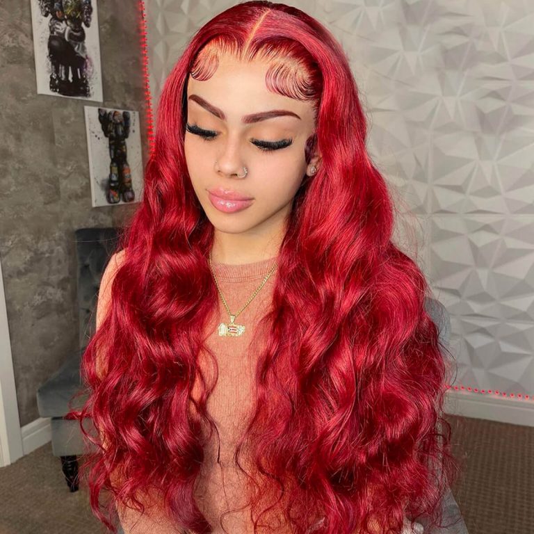Body Wave Red Lace Front Human Hair Wigs | Celie Hair