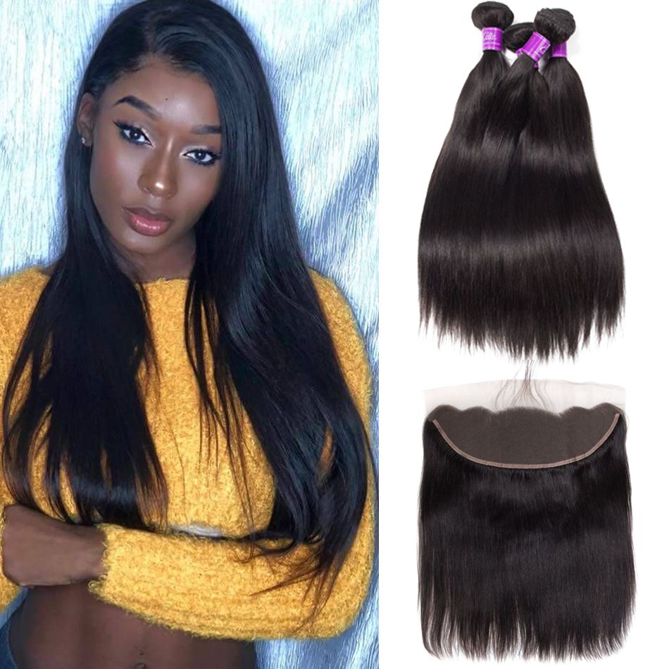 Brazilian Straight Hair 4 Bundles With Frontal | Celie Hair
