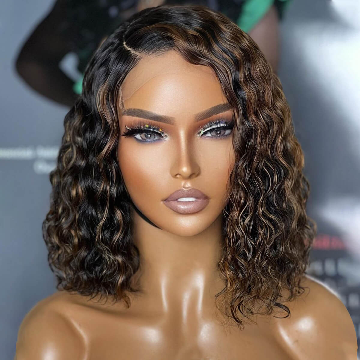 Highlight Curly Wig 13x4 Lace Front Wig Celie Hair
