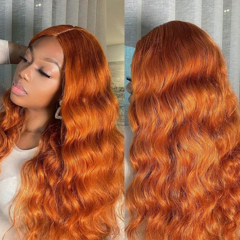 Ginger Color Body Wave Lace Front Wigs Body Wave Human Hair Lace Wig ...