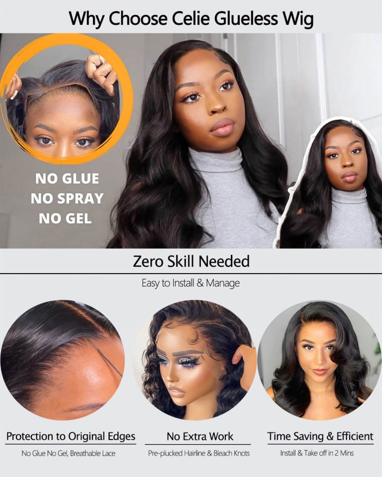 Glueless Lace Wigs Human Hair Loose Wave Wigs Celie Hair