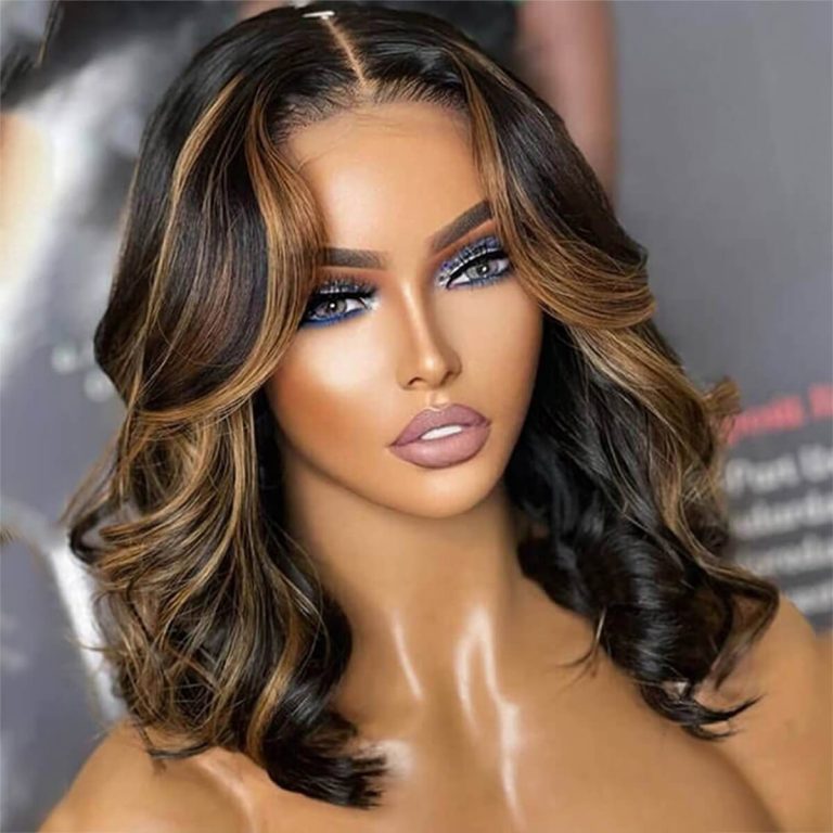 P1B/30 Highlight Short Cut Body Wave Bob Wig | Celie Hair