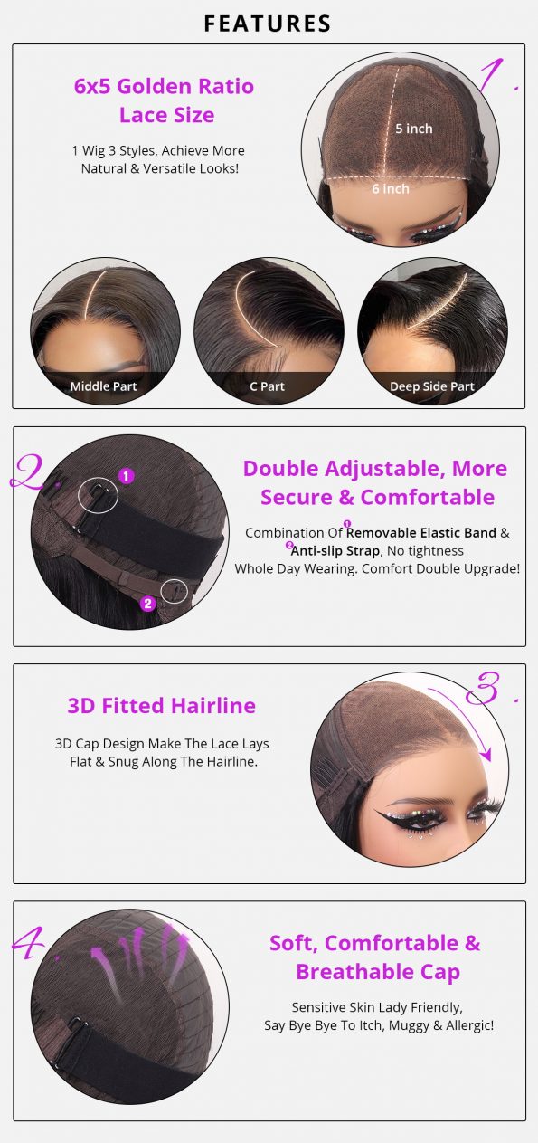 Brazilian Straight 6x5 Upgrade Lace Wigs | Celie Hair